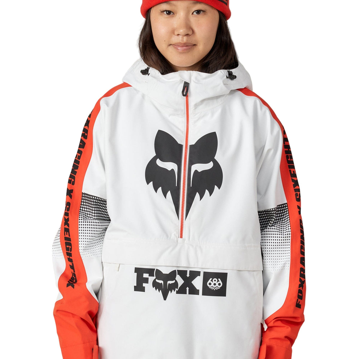 686 Women's Fox Racing Shell Anorak Snow Jacket Fox Flare Colorblock 2 ...