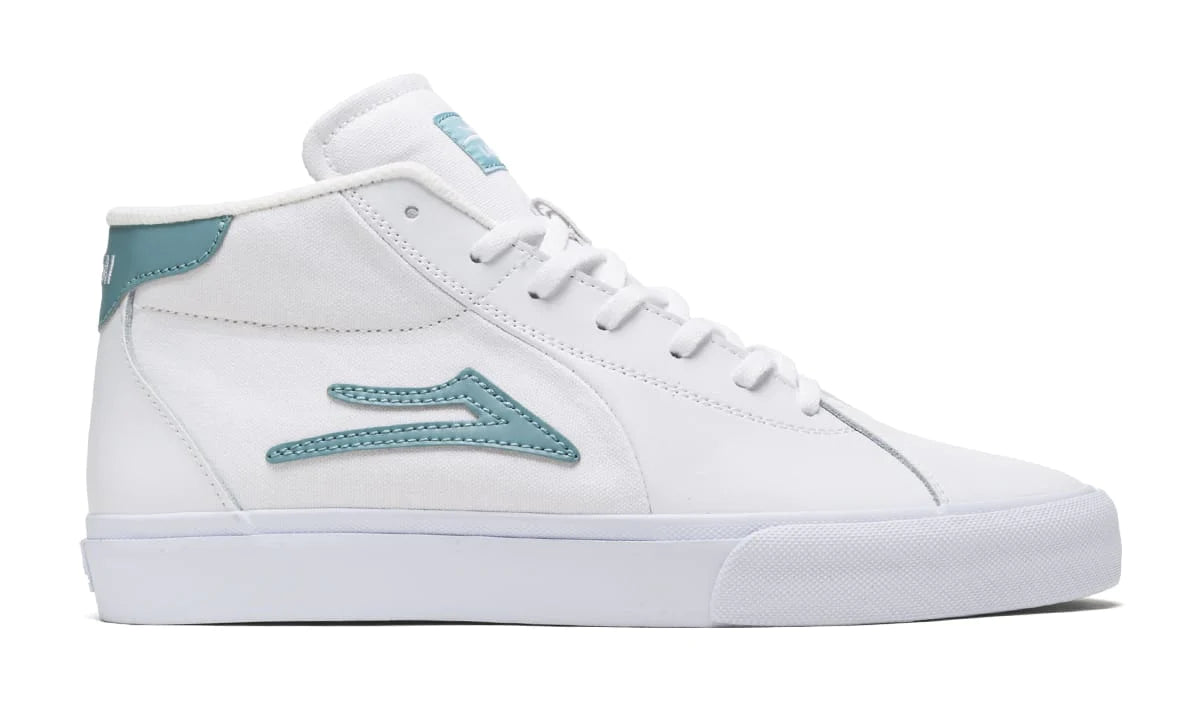 LAKAI Flaco 2 Mid Shoes White/Nile Leather – Freeride Boardshop